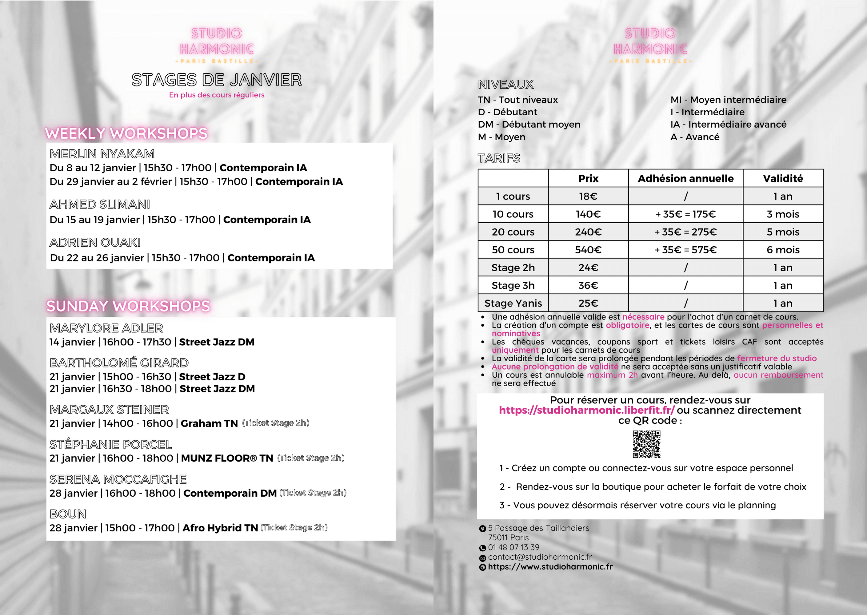 Studio Harmonic, studio et école de danse à Paris Bastille